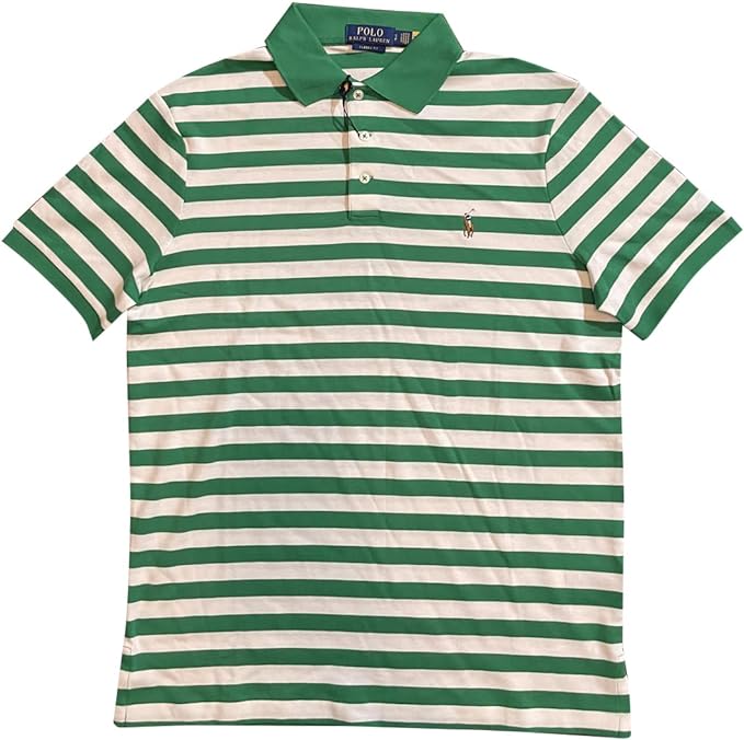 POLO RALPH LAUREN Men's Interlock Striped Cotton Classic Fit Polo Shirt ...
