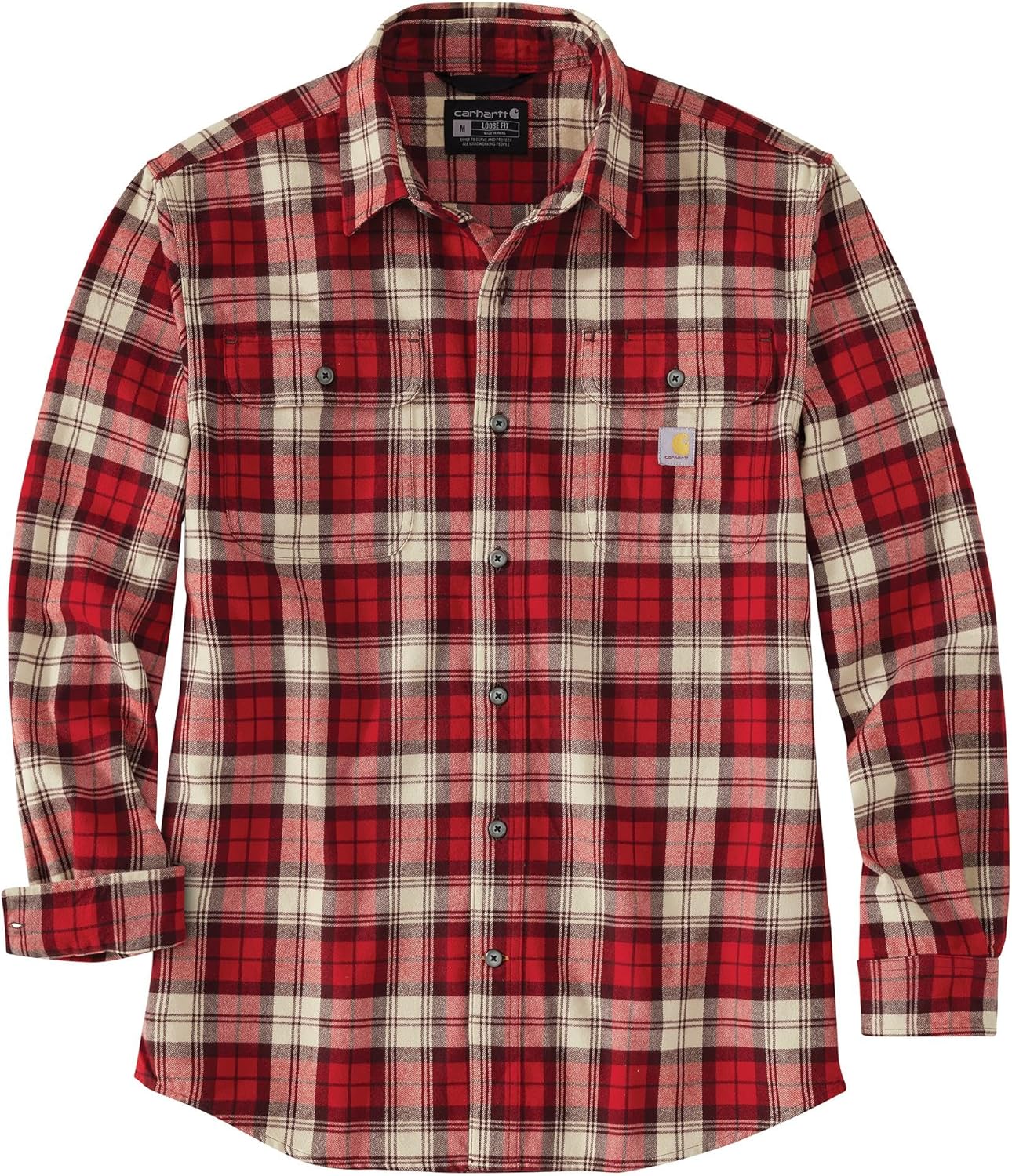 Carhartt Men's Loose Fit Heavyweight Flannel Long Sleeve Plaid Shirt ...