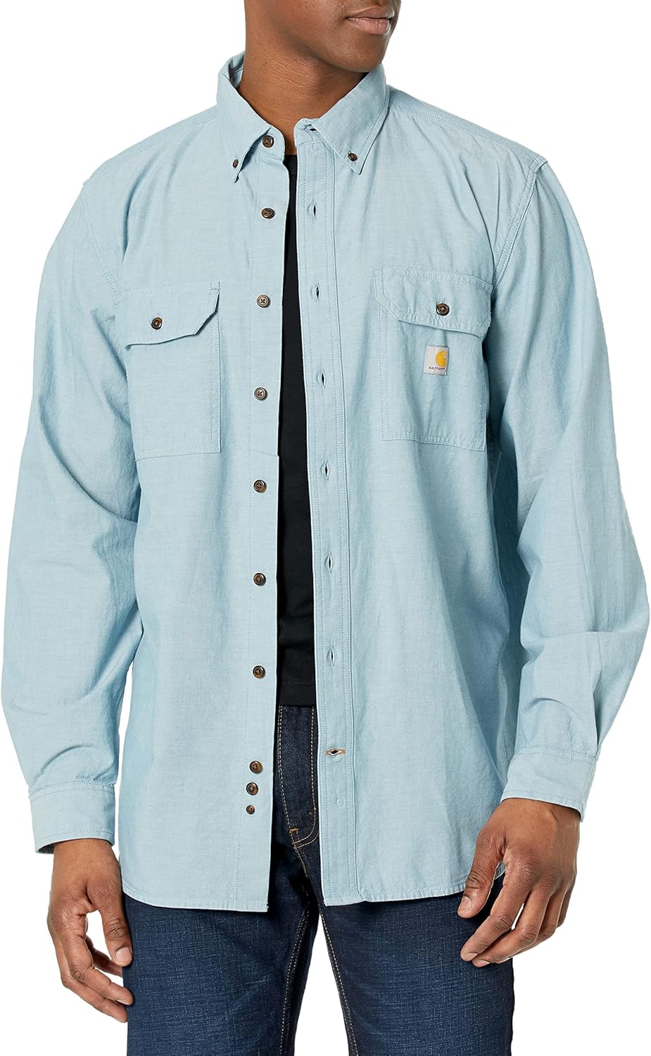 Carhartt Men's Loose Fit Midweight Chambray Long-Sleeve Shirt - Sithimy.com