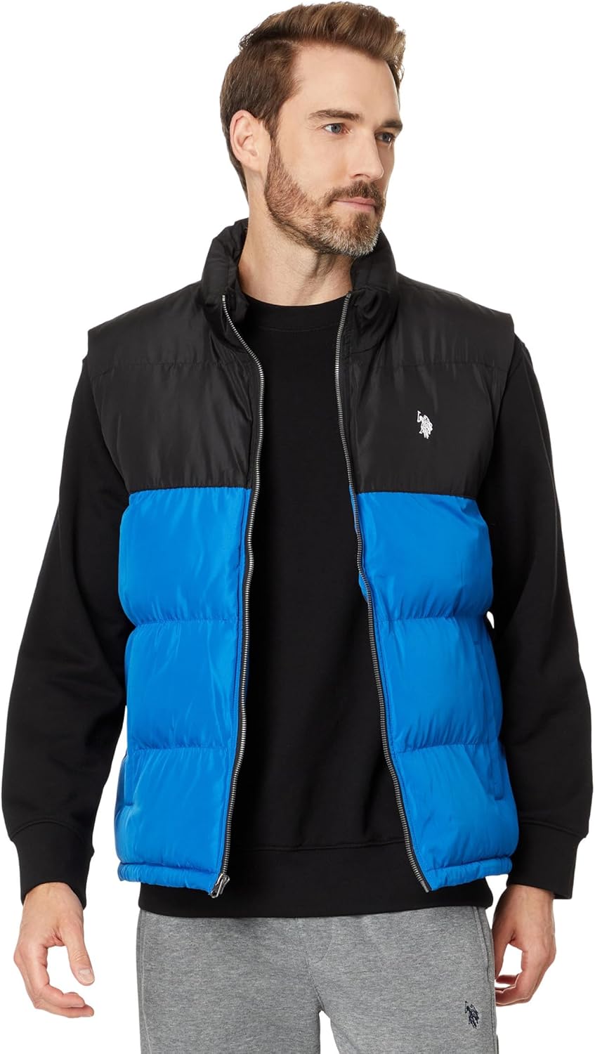 U.S. POLO ASSN. Men's USPA Color-Block Puffer Vest - Sithimy.com
