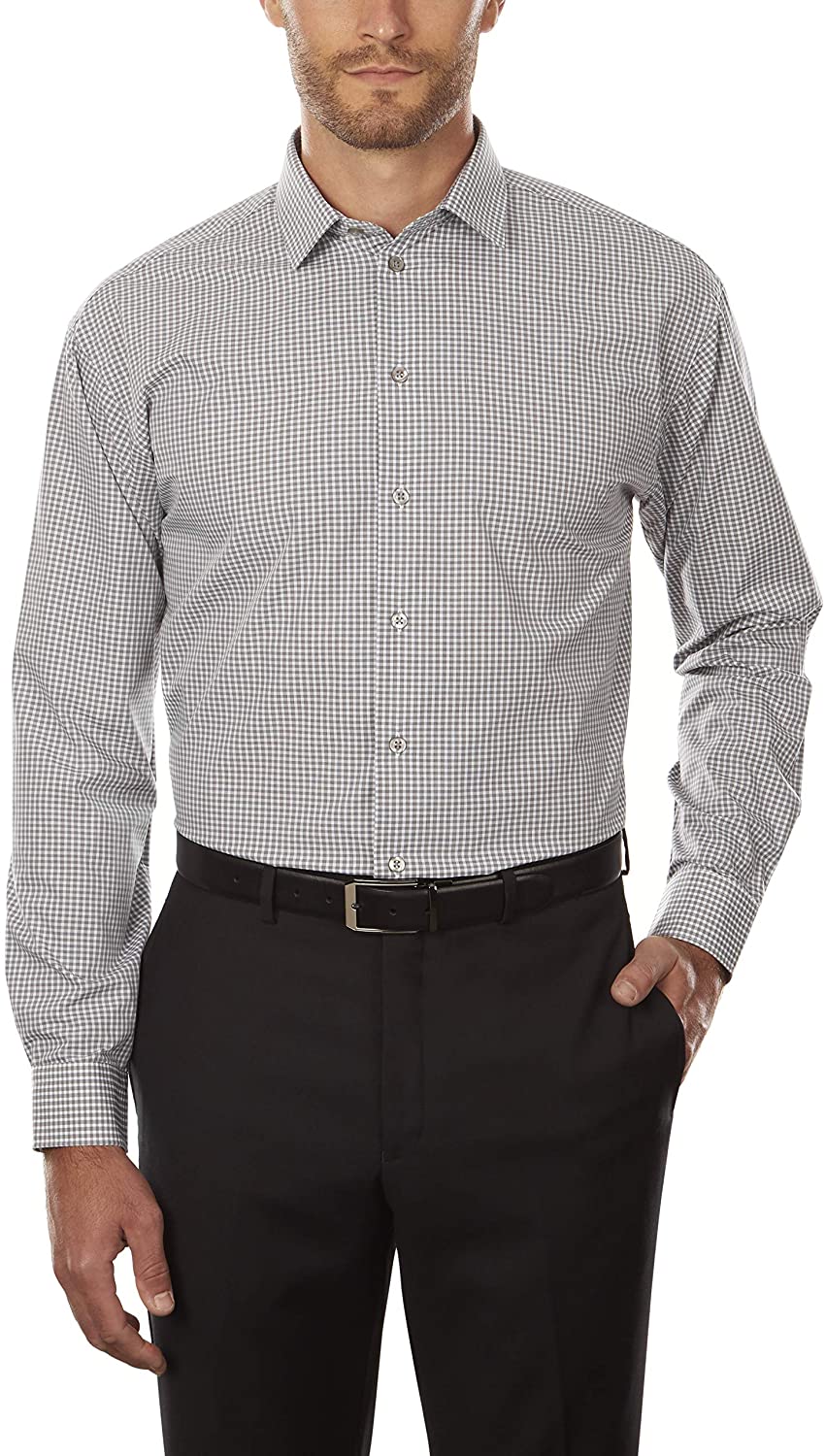 Kenneth Cole Men's Dress Shirt Regular Fit Checks and Stripes - Sithimy.com
