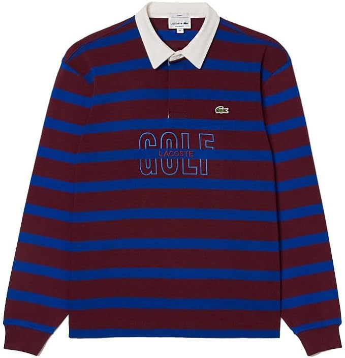 Lacoste Men's Long Sleeve Striped Rugby Golf Shirt - Sithimy.com