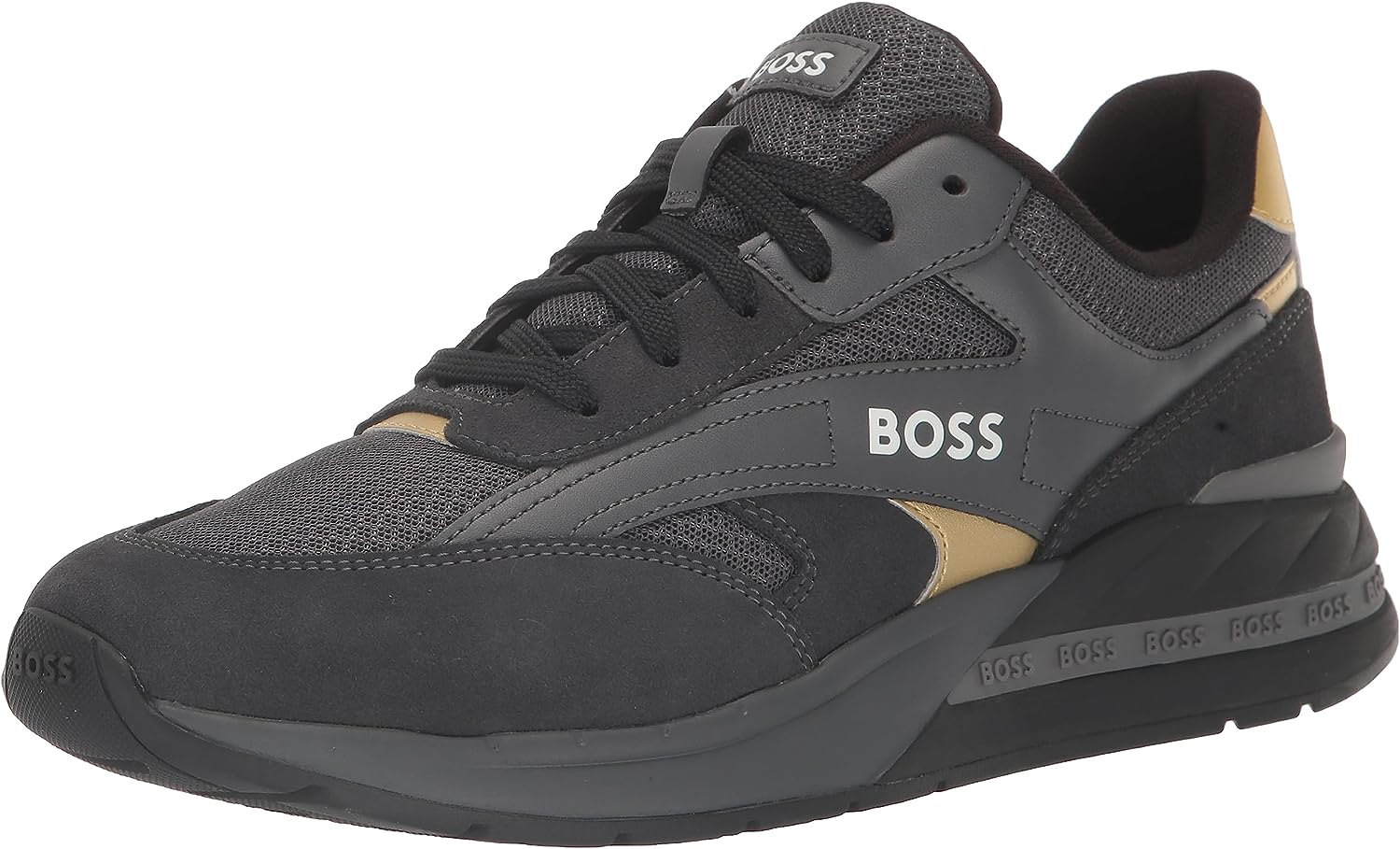 BOSS Men's Leather Low Profile Run Inspired Sneaker - Sithimy.com