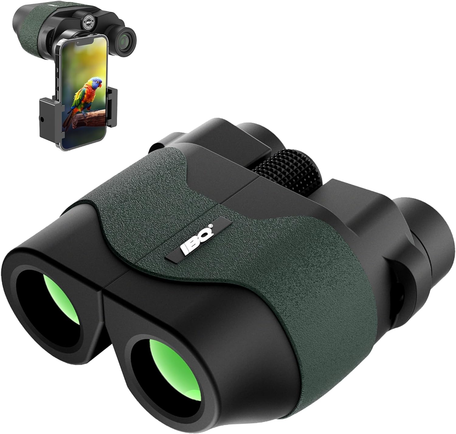 IBQ Binoculars with Upgraded Phone Adapter, Compact Binocular for Bird ...