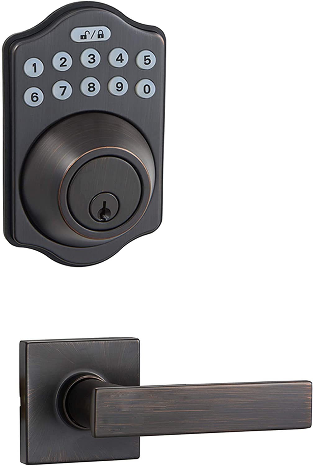 Amazon Basics Traditional Electronic Keypad Deadbolt Door Lock with ...