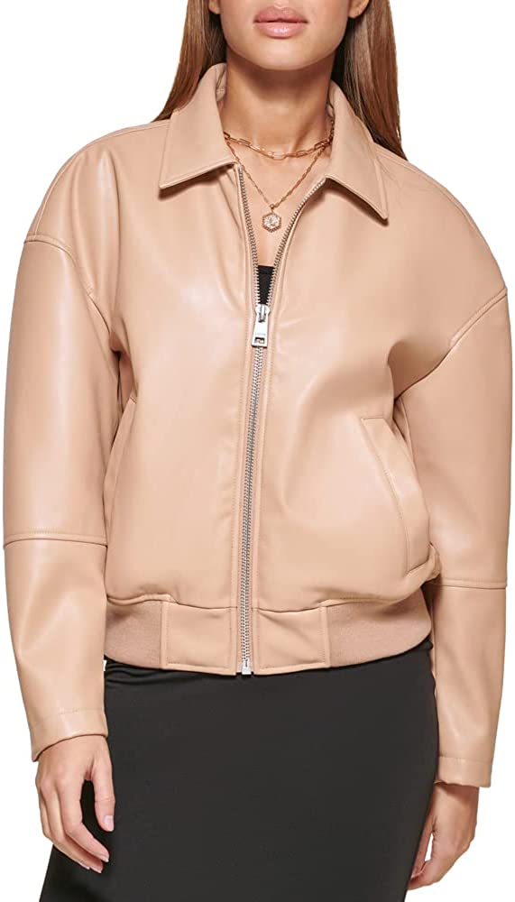 Levi's Women's Faux Leather Bomber with Laydown Collar - Sithimy.com